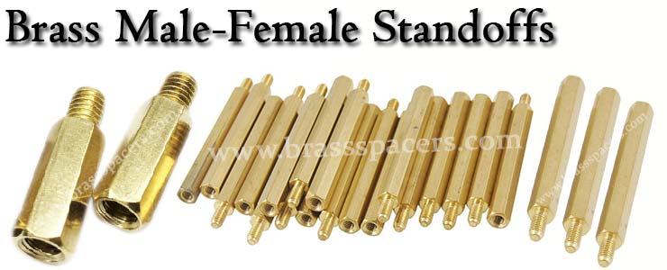 Brass Male-Female Standoffs - Brass Spacers- Brass Standoffs